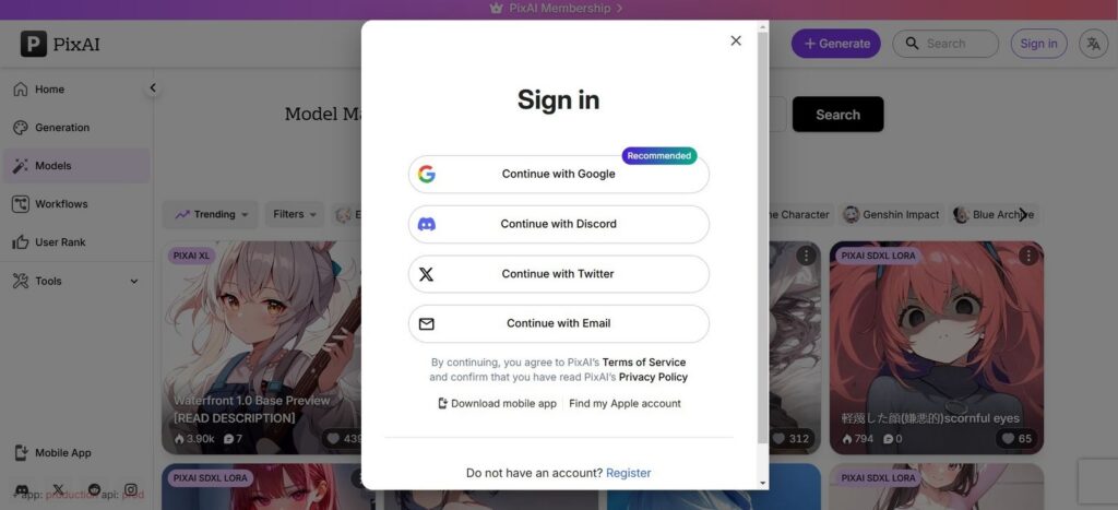 Quick Start - PixAI